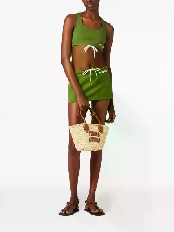 Miu Miu Woven Fabric Tote Bag