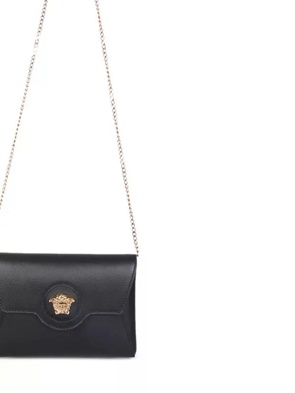 Versace Medusa Plaque Leather Crossbody Bag