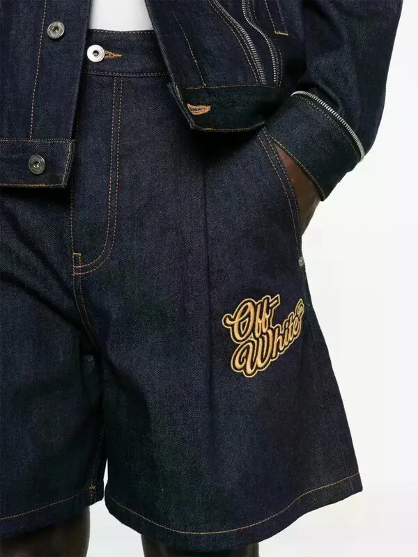 Off-White 90s Logo Denim Shorts