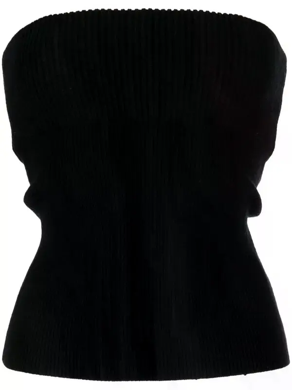 Alexander Wang Double-layer Ribbed-knit Strapless Top