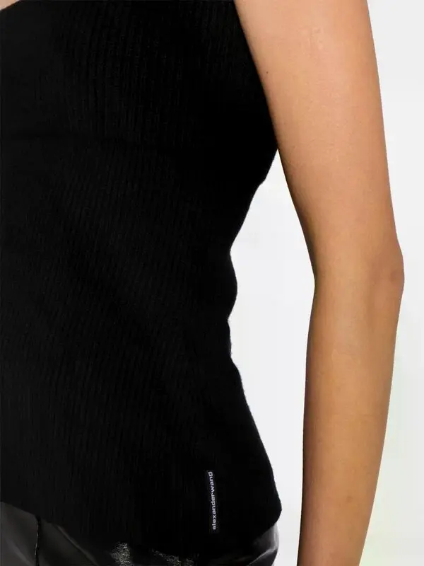 Alexander Wang Double-layer Ribbed-knit Strapless Top