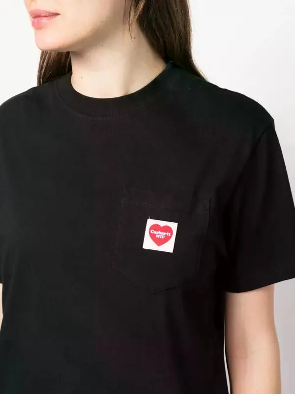 Carhartt Work In Progress Organic Cotton T-shirt With Logo Patch - Black