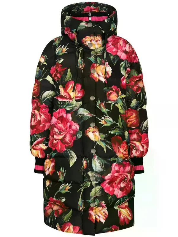Dolce & Gabbana Floral-print Down Jacket
