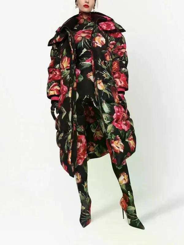Dolce & Gabbana Floral-print Down Jacket