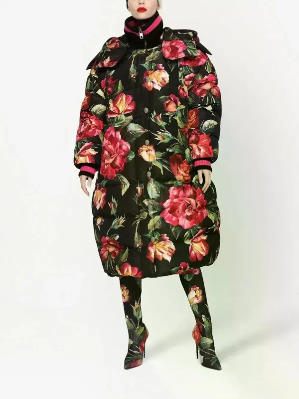 Dolce & Gabbana Floral-print Down Jacket