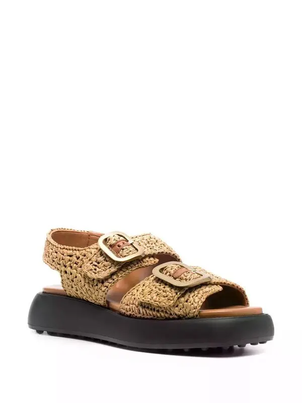 TOD'S Woven Raffia 45mm Sandals