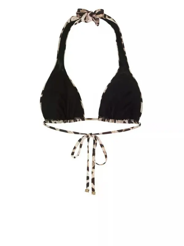 Dolce & Gabbana Leopard-print Triangle Bikini Top - Neutrals