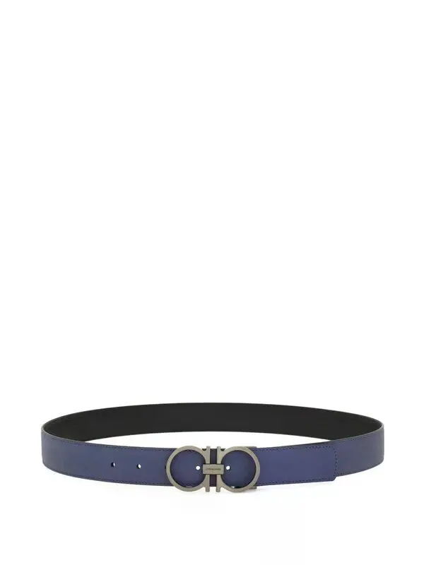 FERRAGAMO Reversible Gancini Belt - Grey