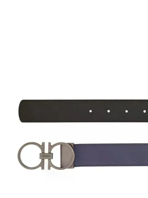 FERRAGAMO Gancini Buckle Belt - Grey