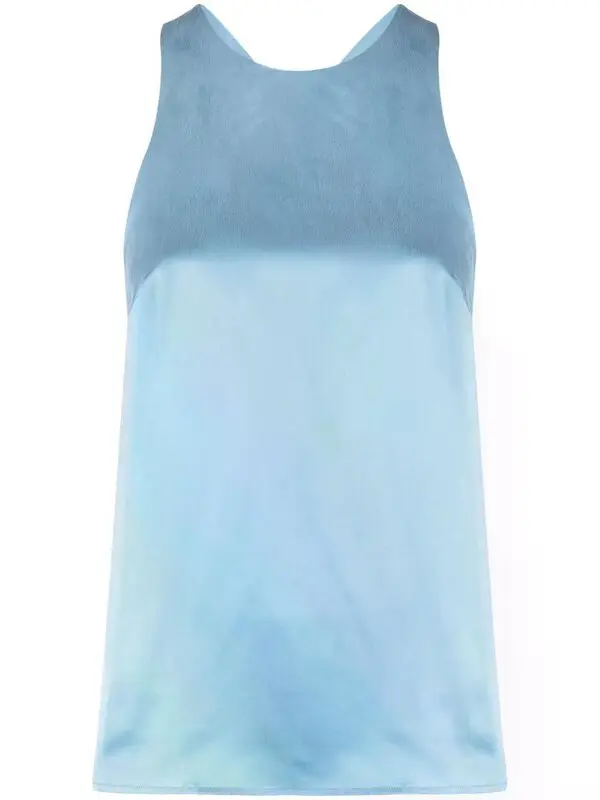 Loulou De Saison Halterneck Silk Tank Top - Blue
