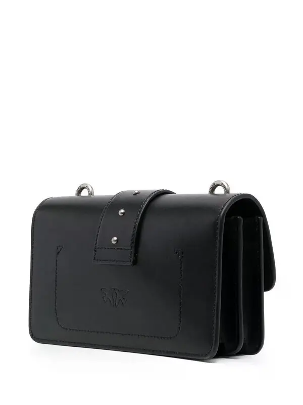 Pinko Small Leather Shoulder Bag With Studded Strap And Love Birds Buckle