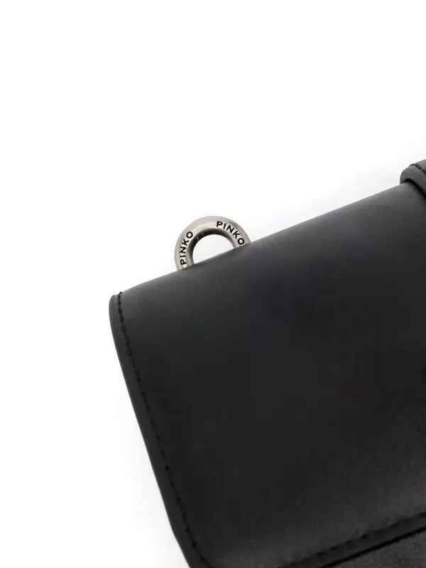 Pinko Small Leather Shoulder Bag With Studded Strap And Love Birds Buckle