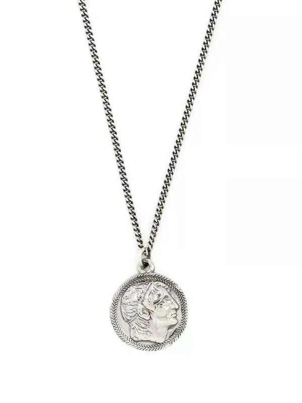 Emanuele Bicocchi Ceasar Coin Pendant Necklace - Silver