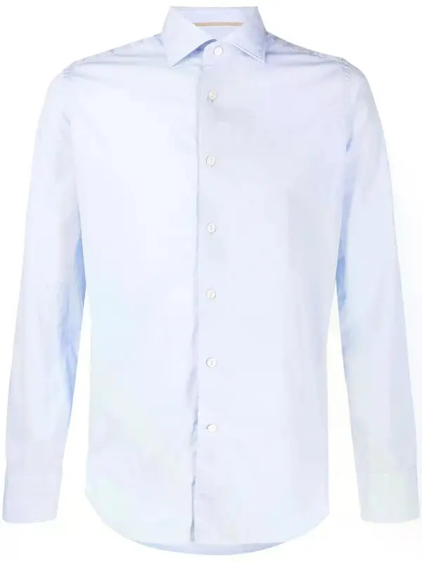 TINTORIA MATTEI 954 Long-sleeved Cotton Shirt - Blue