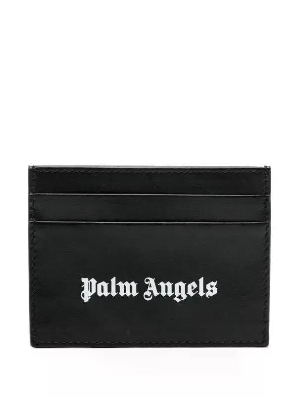 Palm Angels Logo-print Leather Cardholder - Black