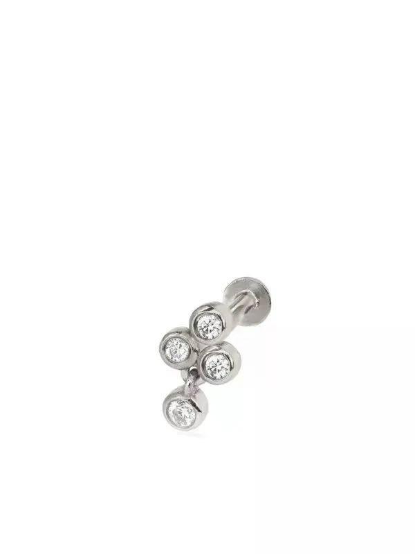 LARK & BERRY 14kt White Gold Trio Diamond Stud Earring - Silver