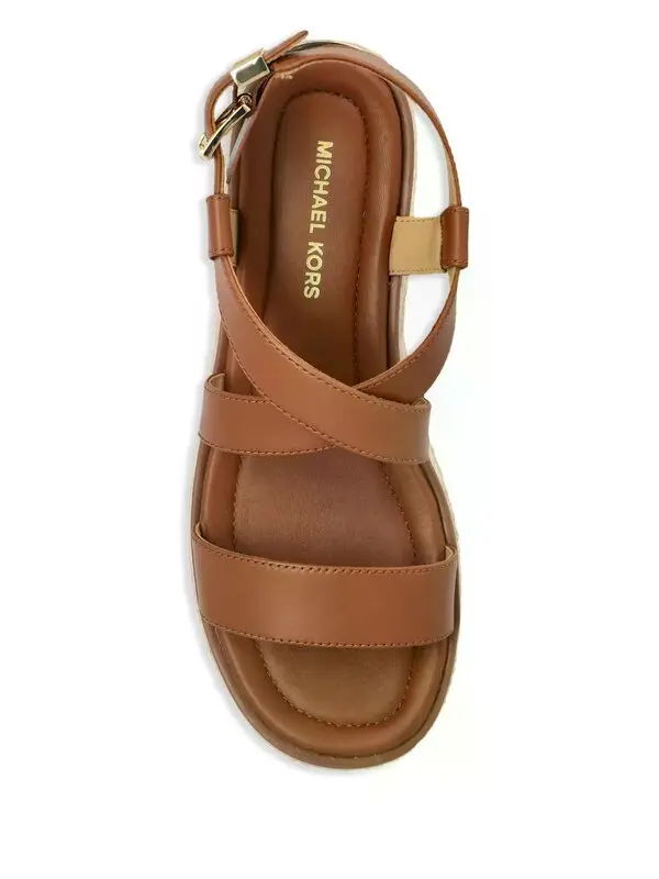 Michael Kors Lynn Leather Espadrille Platform Sandals - Brown
