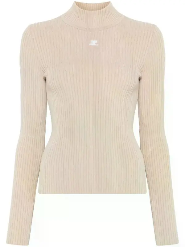 COURREGES Reedition Ribbed Sweater - Neutrals