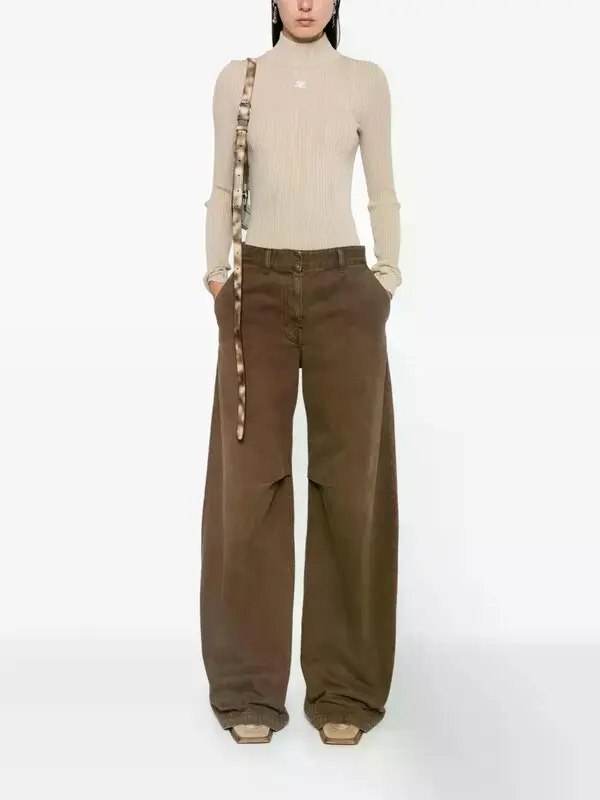 COURREGES Reedition Ribbed Sweater - Neutrals