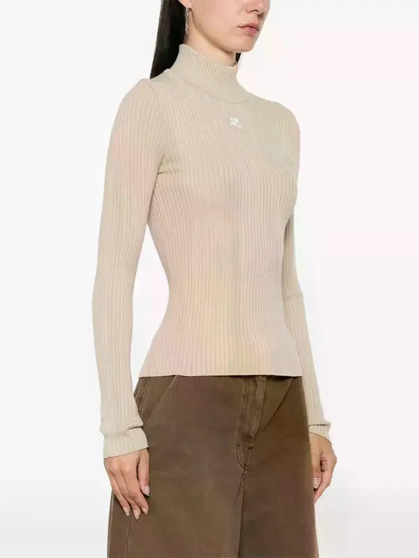 COURREGES Reedition Ribbed Sweater - Neutrals