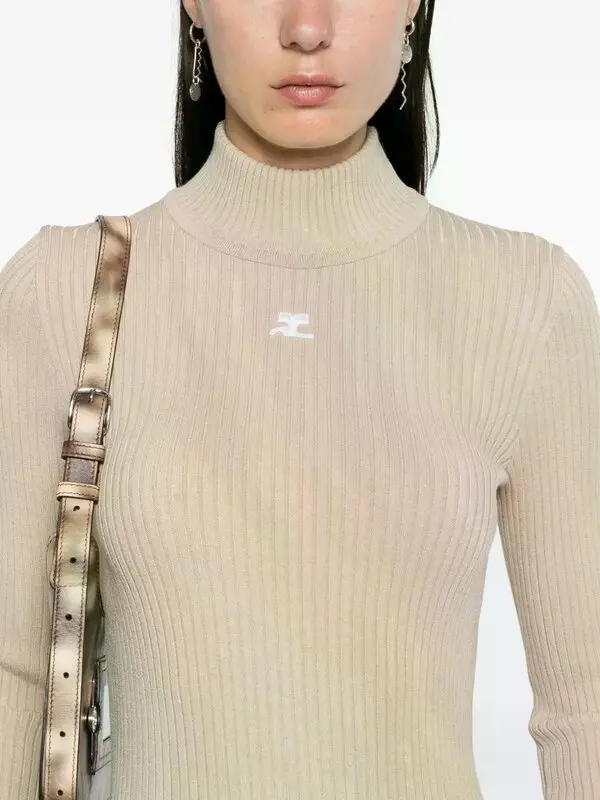 COURREGES Reedition Ribbed Sweater - Neutrals