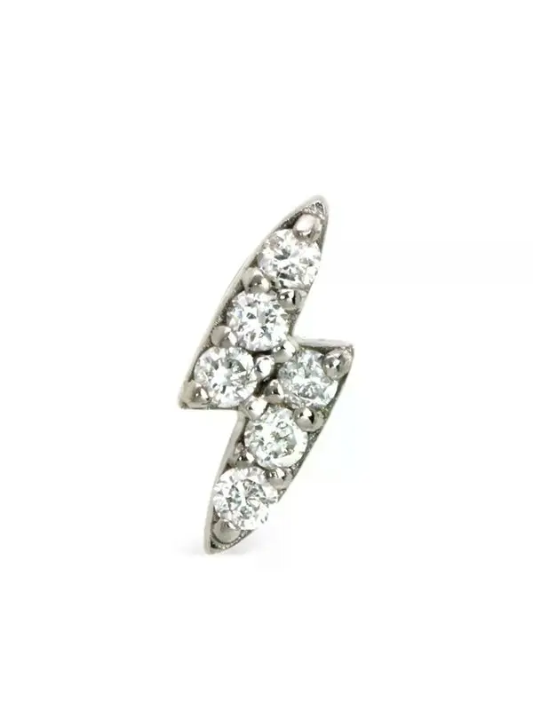 LARK & BERRY 14kt White Gold Lightning Strike Diamond Stud Earring - Silver