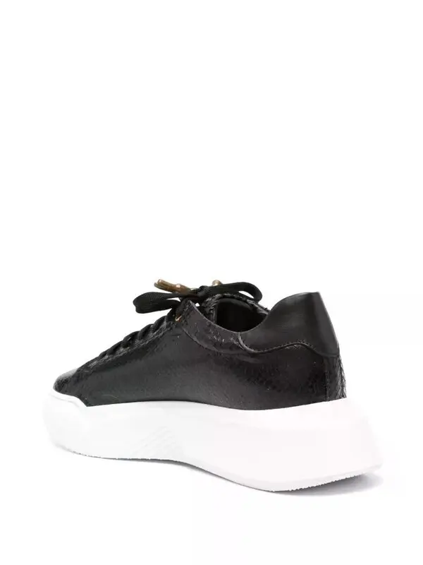 GIULIANO GALIANO Python Leather Sneakers - Black