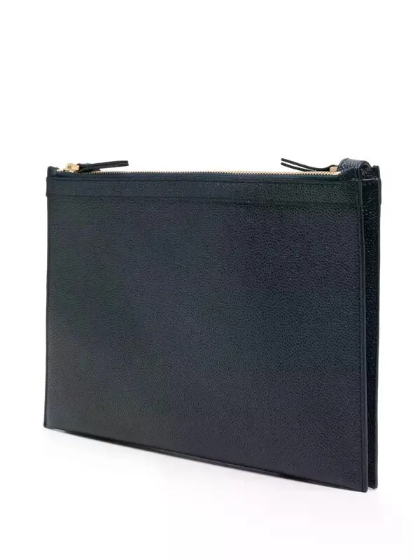 Thom Browne Logo-print Leather Crossbody Bag - Blue