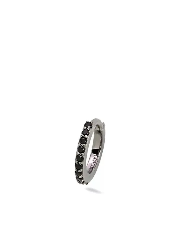 LARK & BERRY 14kt Gold Modernist Diamond Hoop Earring - Silver