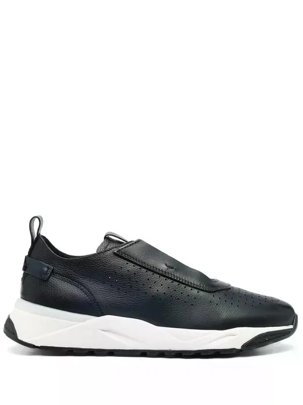 Santoni Low-top Leather Sneakers - Blue