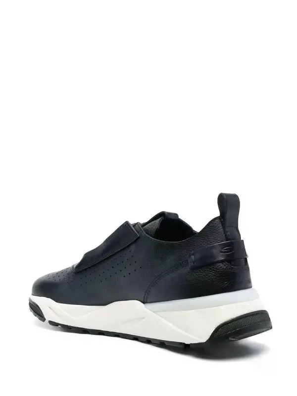 Santoni Low-top Leather Sneakers - Blue