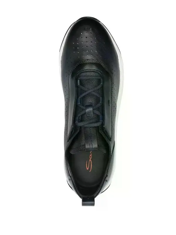 Santoni Low-top Leather Sneakers - Blue