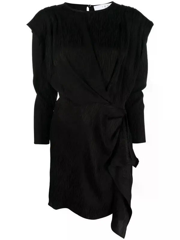 IRO PARIS Long-sleeved Draped Jacquard Dress