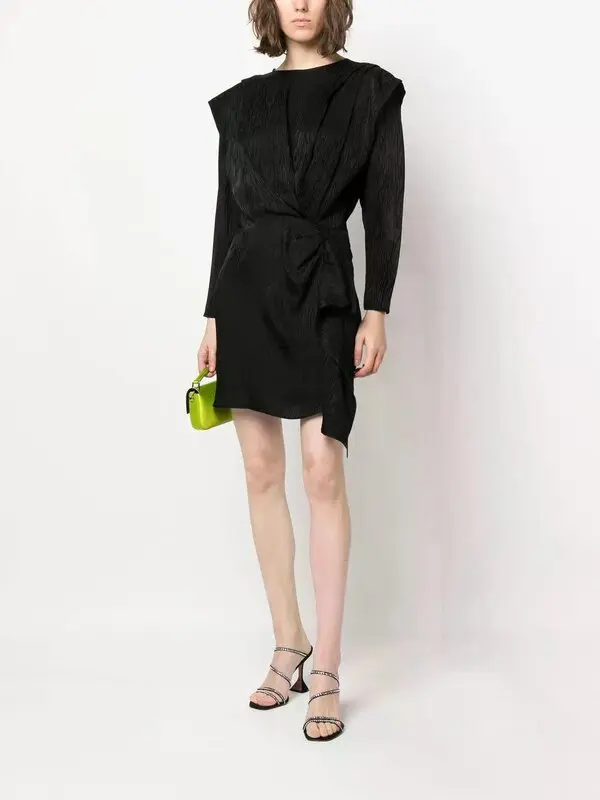 IRO PARIS Long-sleeved Draped Jacquard Dress