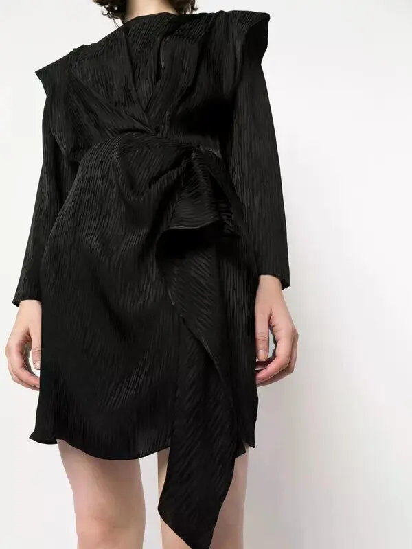 IRO PARIS Long-sleeved Draped Jacquard Dress