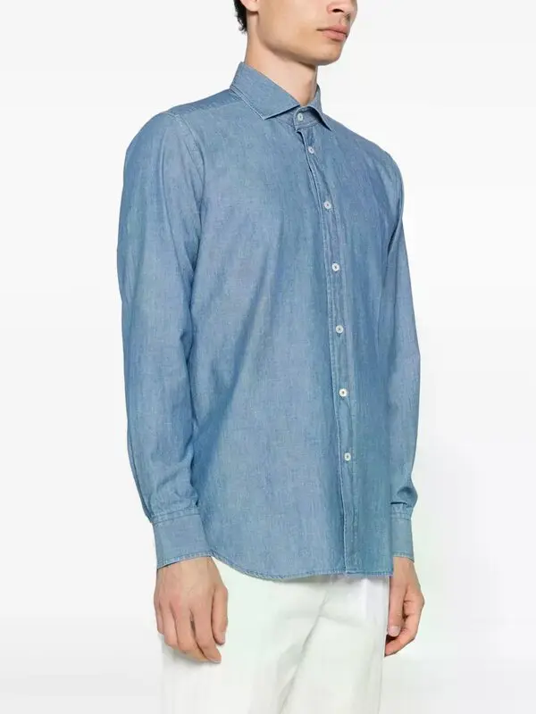 DELL'OGLIO Spread-collar Cotton Shirt