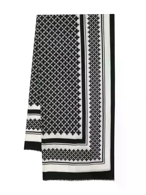BY MALENE BIRGER Julee Patterned-intarsia Wool Scarf - Black