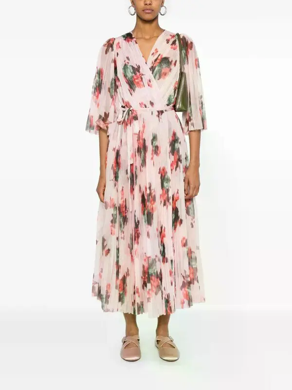 Philosophy Di Lorenzo Serafini Floral Print Pleated Maxi Dress