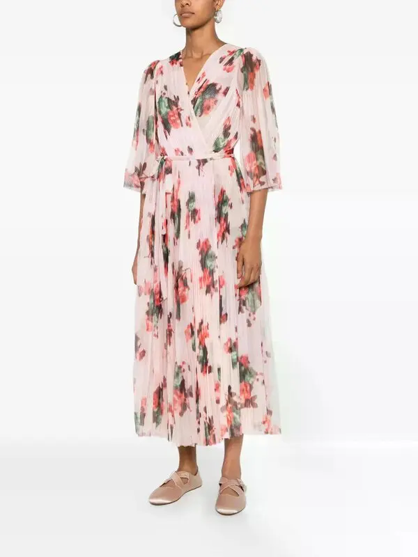 Philosophy Di Lorenzo Serafini Floral Print Pleated Maxi Dress