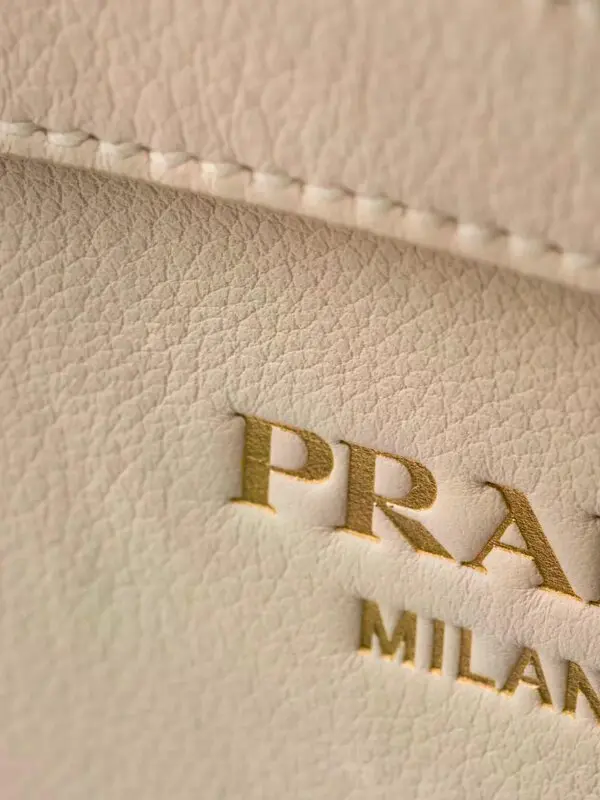 Prada Medium Buckle Leather Tote - Neutrals
