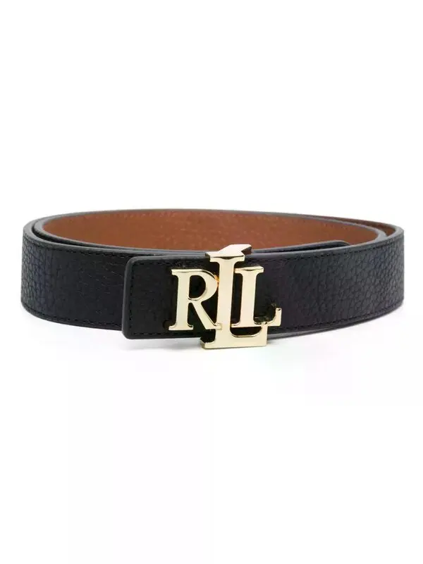 Ralph Lauren Logo-buckle Reversible Leather Belt - Black