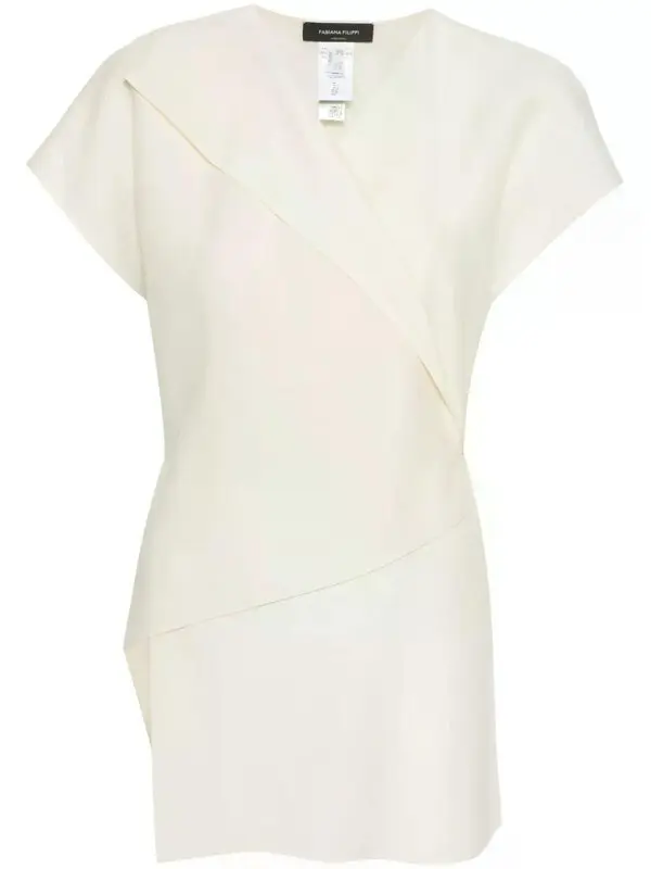 Fabiana Filippi V-neck Wrap Blouse - Neutrals