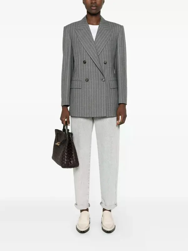 Brunello Cucinelli Pinstriped Wool Blazer