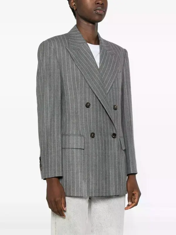 Brunello Cucinelli Pinstriped Wool Blazer