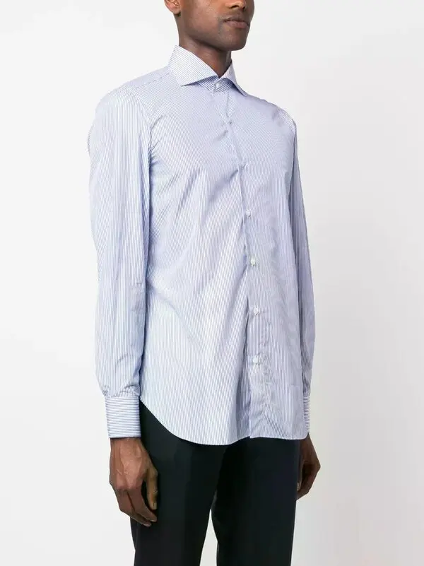 FINAMORE 1925 Spread-collar Striped Shirt