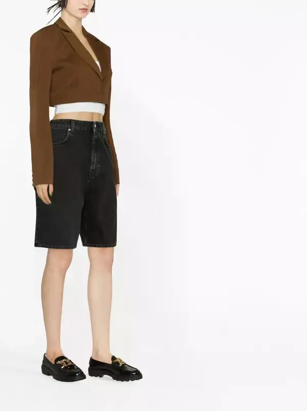 Loulou De Saison Washed Denim Organic Cotton Shorts