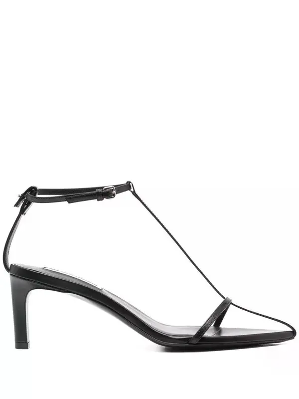 JIL SANDER 80mm Leather Sandals - Black