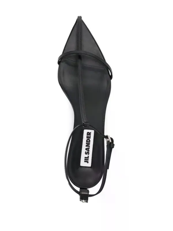 JIL SANDER 80mm Leather Sandals - Black