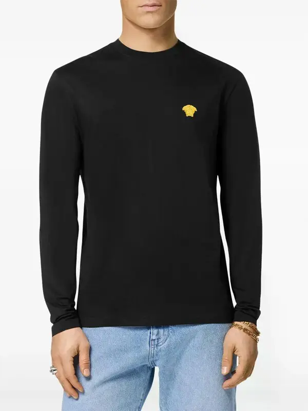 Versace Medusa-embroidered T-shirt - Black