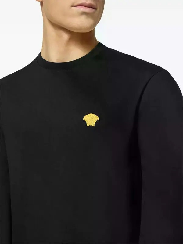 Versace Medusa-embroidered T-shirt - Black